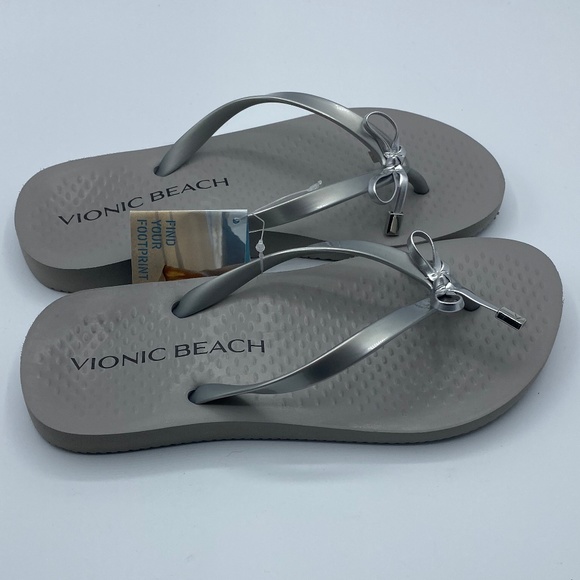 Vionic | Shoes | New Vionic Noosa Beach Flipflop In Grey | Poshmark